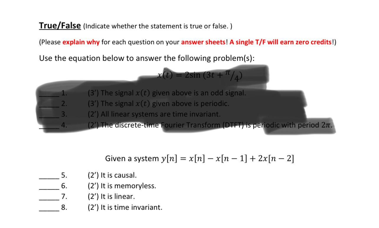 Solved True/False (Indicate whether the statement is true or | Chegg.com