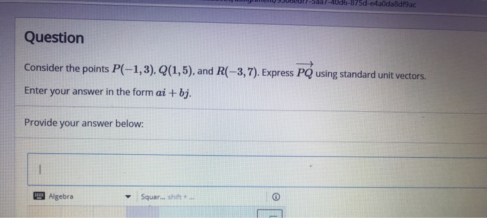 Solved Odb-875d-e4a0da8d19ac Question Consider the points | Chegg.com