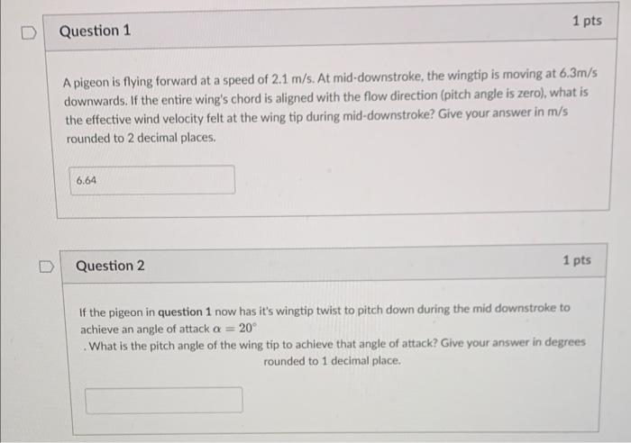 Solved A pigeon is flying forward at a speed of 2.1 m/s. At | Chegg.com