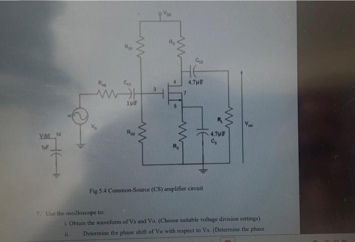 Single Stage MOS Amplifiers This experiment involves | Chegg.com