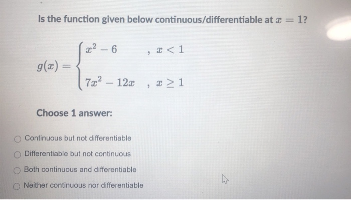 Solved Is the function given below continuous/differentiable | Chegg.com
