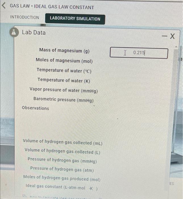 Solved GAS LAW IDEAL GAS LAW CONSTANT INTRODUCTION | Chegg.com