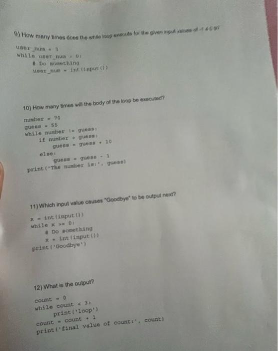Solved ua6er กun =3 While veอ numi = of B Do moetiling | Chegg.com