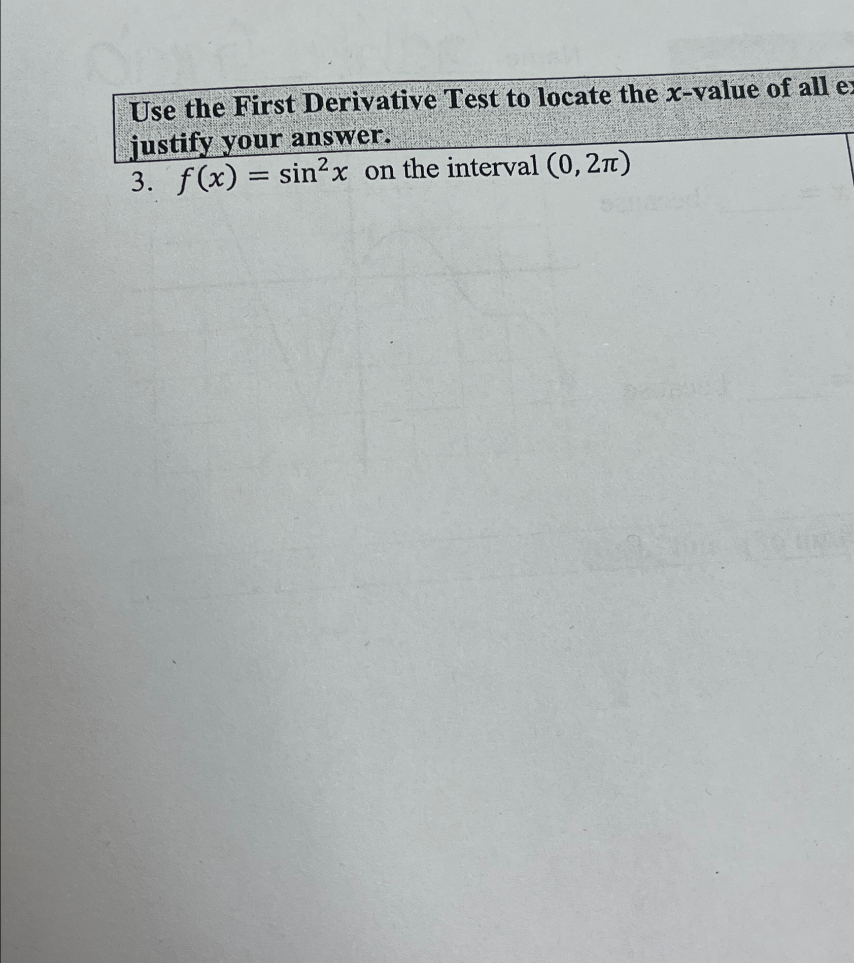 Solved Use the First Derivative Test to locate the x-value | Chegg.com
