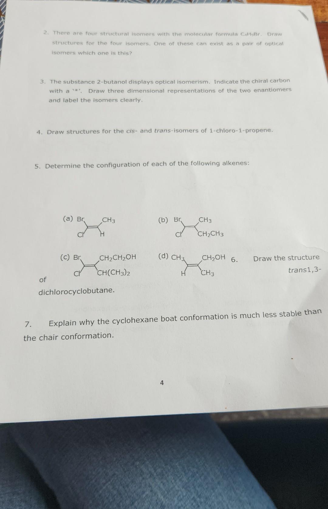 Solved 2. There are four structural isomers with the | Chegg.com