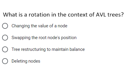Solved What is a rotation in the context of AVL | Chegg.com