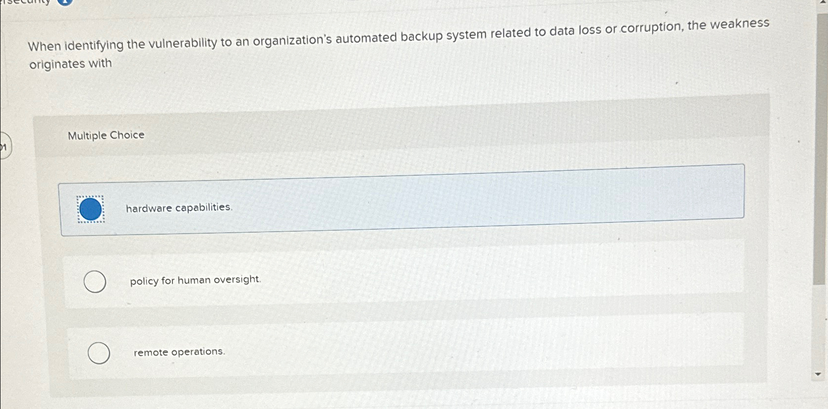 Solved When identifying the vulnerability to an | Chegg.com