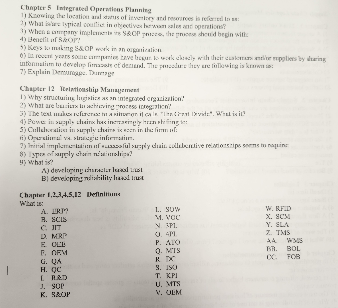 Solved Chapter 5 ﻿Integrated Operations PlanningKnowing the | Chegg.com