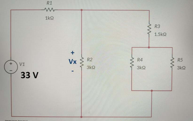 Solved In the circuit below, only the voltage Vx is of | Chegg.com