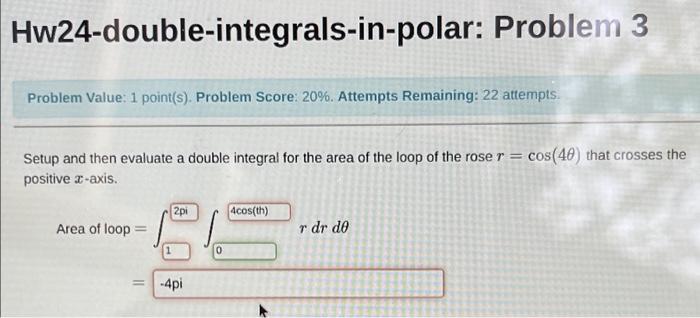 Solved Hw24-double-integrals-in-polar: Problem 3 Problem | Chegg.com