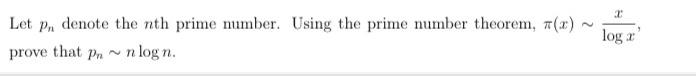 Solved let p sub n denote the nth prime number. using prime | Chegg.com