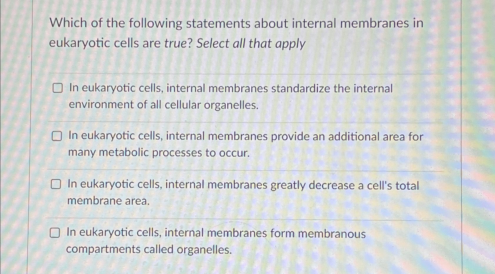 Solved Which of the following statements about internal | Chegg.com