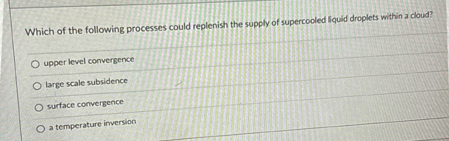 Solved Which of the following processes could replenish the | Chegg.com