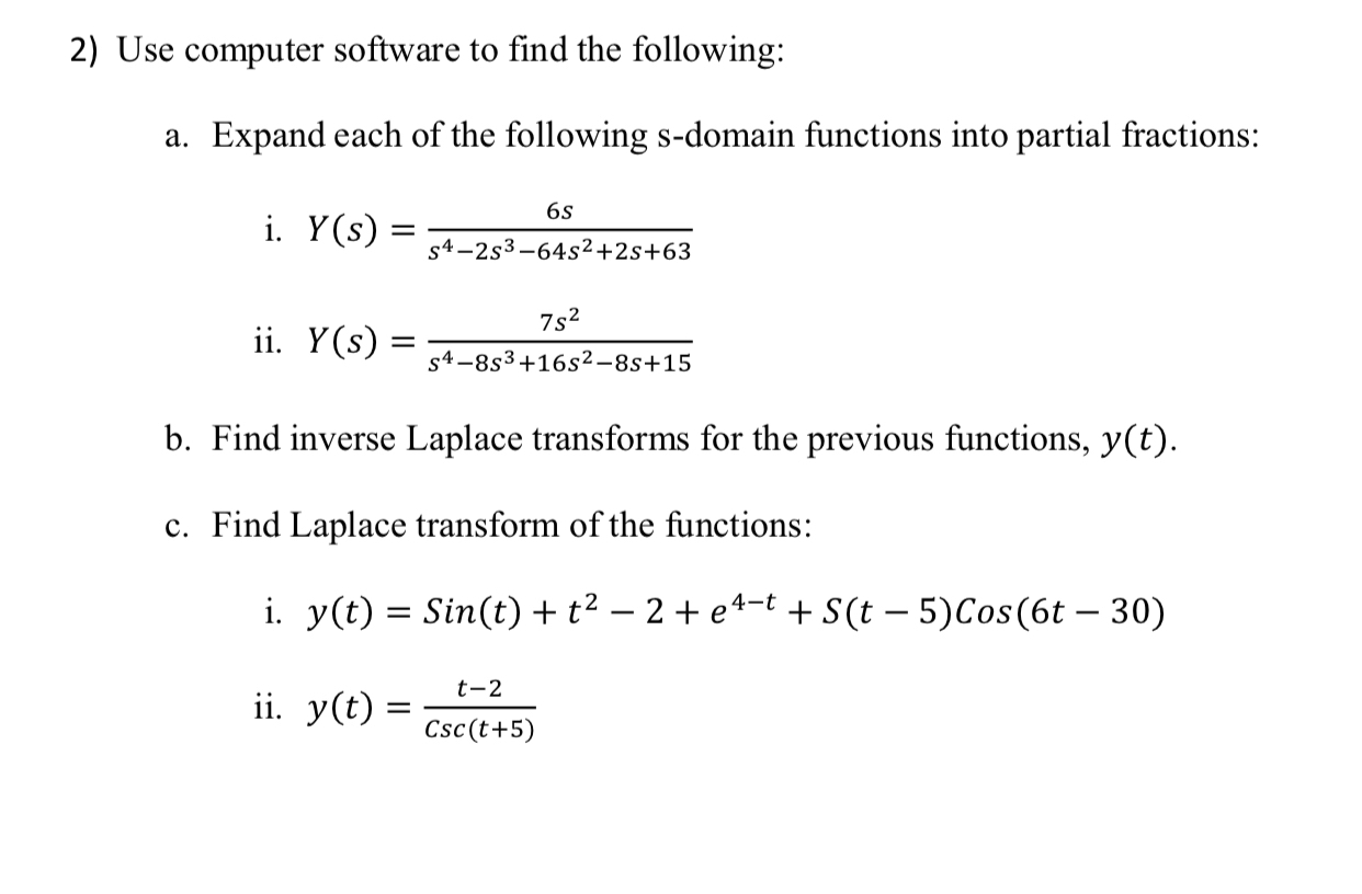 Solved Use MATLAB to find the following:(Show all details of | Chegg.com