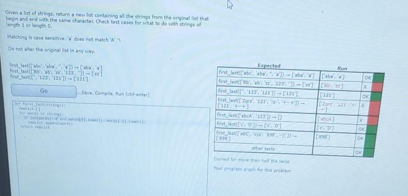 Solved Given a list of strings, return a new list containing | Chegg.com