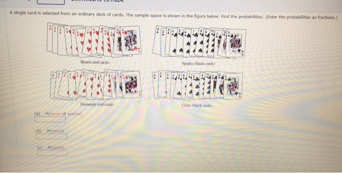 Solved A single card is selected from an ordinary deck of | Chegg.com
