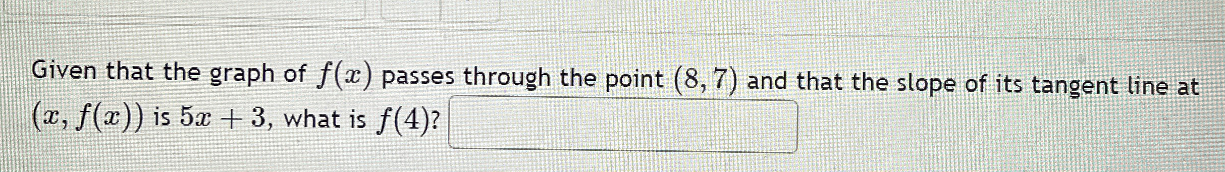 Solved Given that the graph of f(x) ﻿passes through the | Chegg.com