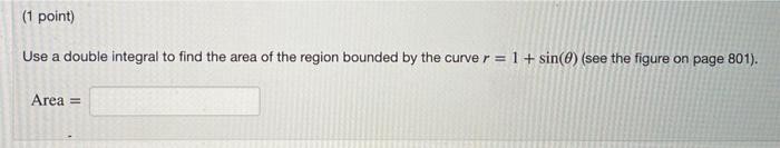 Solved Use a double integral to find the area of the region | Chegg.com
