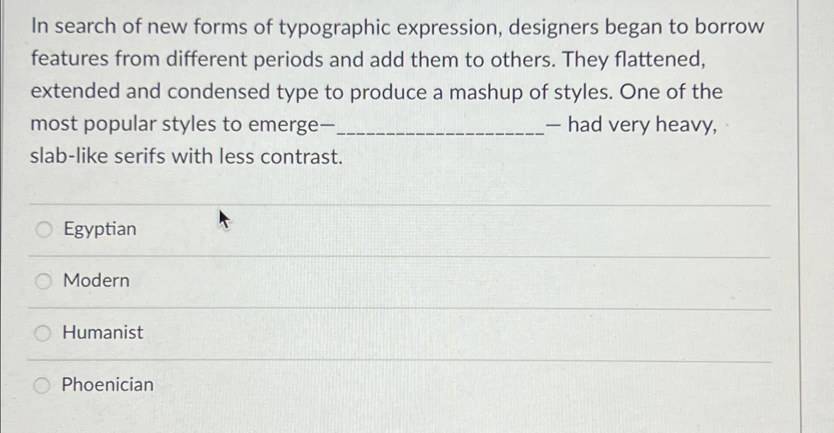 Solved In search of new forms of typographic expression, | Chegg.com