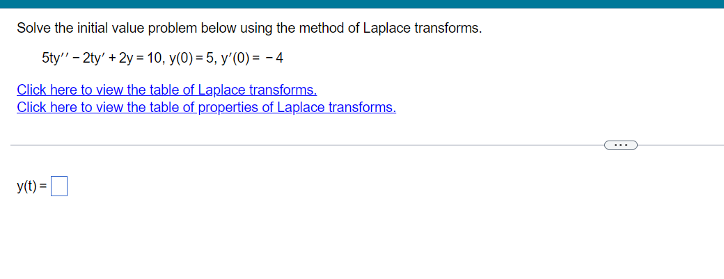 Solved Solve the initial value problem below using the | Chegg.com