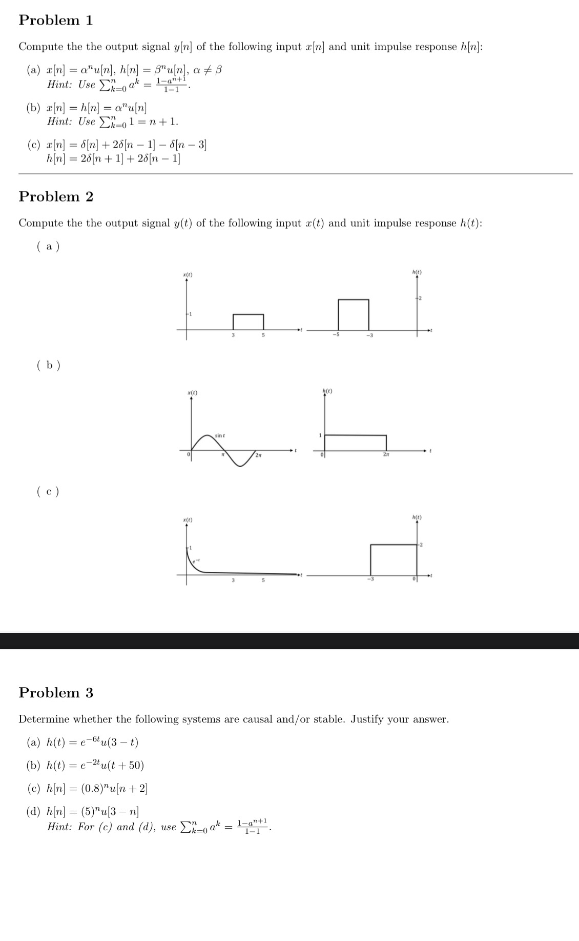 Solved Compute the the output signal y[n] ﻿of the following | Chegg.com