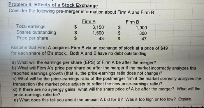 Solved Problem 4: Effects of a Stock Exchange Consider the | Chegg.com