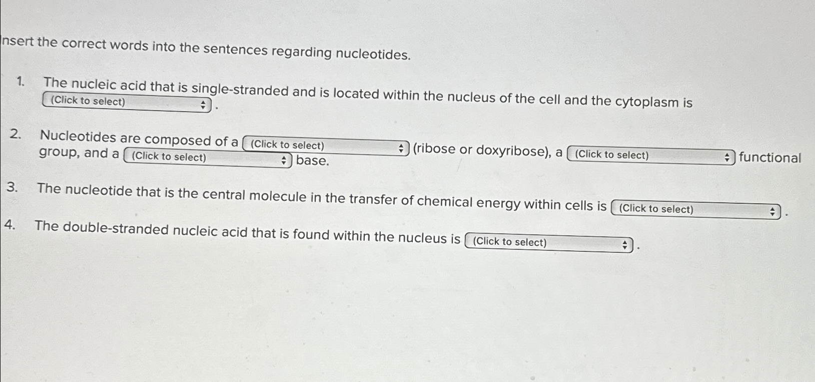 Solved Insert the correct words into the sentences regarding | Chegg.com