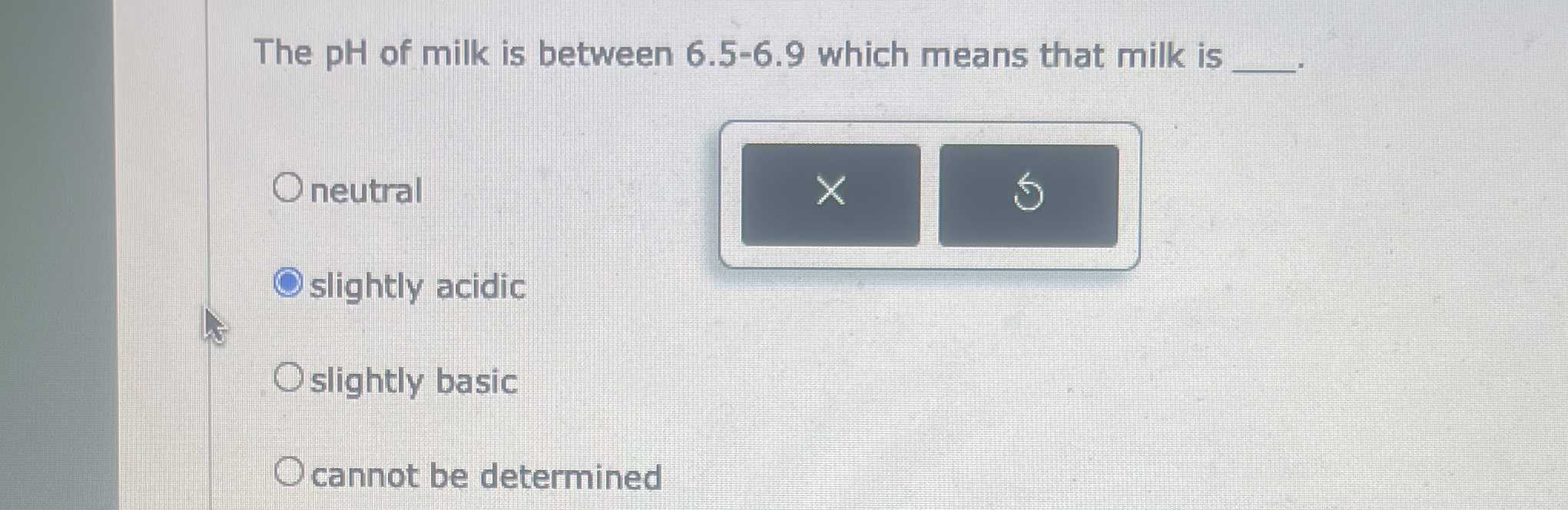 Solved The pH of milk is between 6.5-6.9 ﻿which means that | Chegg.com