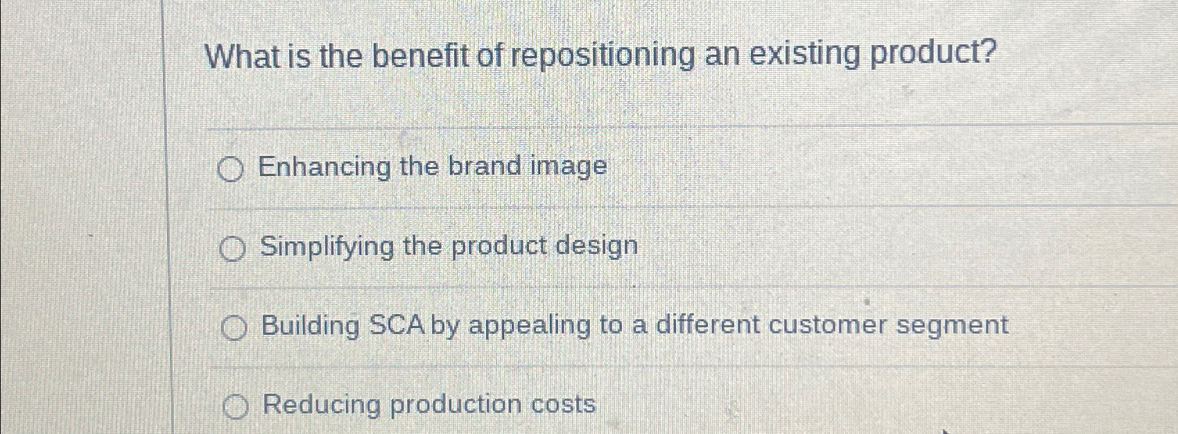 Solved What is the benefit of repositioning an existing | Chegg.com