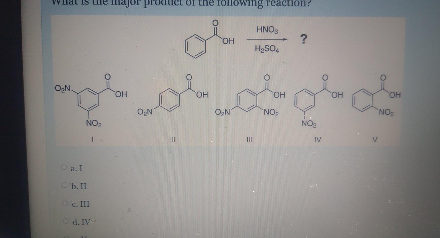 Solved AL IS luct of the following reaction? HNO3 OH ? H2SO4 | Chegg.com