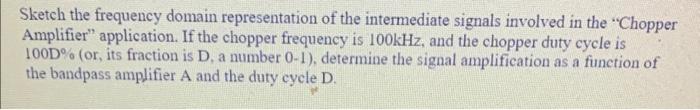 Solved Sketch the frequency domain representation of the | Chegg.com