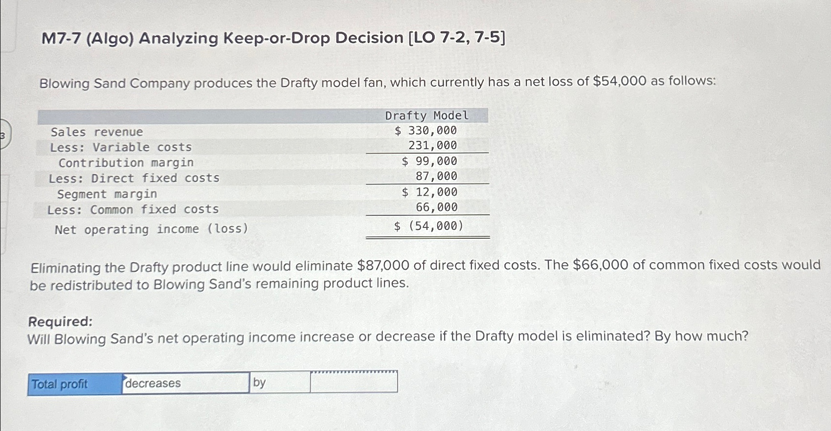 Solved M7-7 (Algo) ﻿Analyzing Keep-or-Drop Decision [LO | Chegg.com