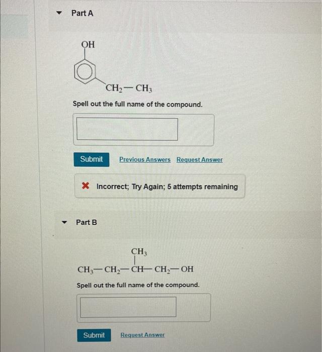 Solved Spell out the full name of the compound. Part B Spell | Chegg.com