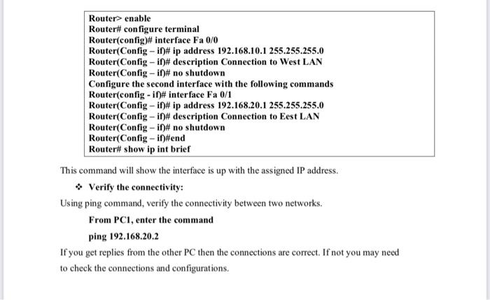 Solved Basic Router configuration Objectives: The objective | Chegg.com