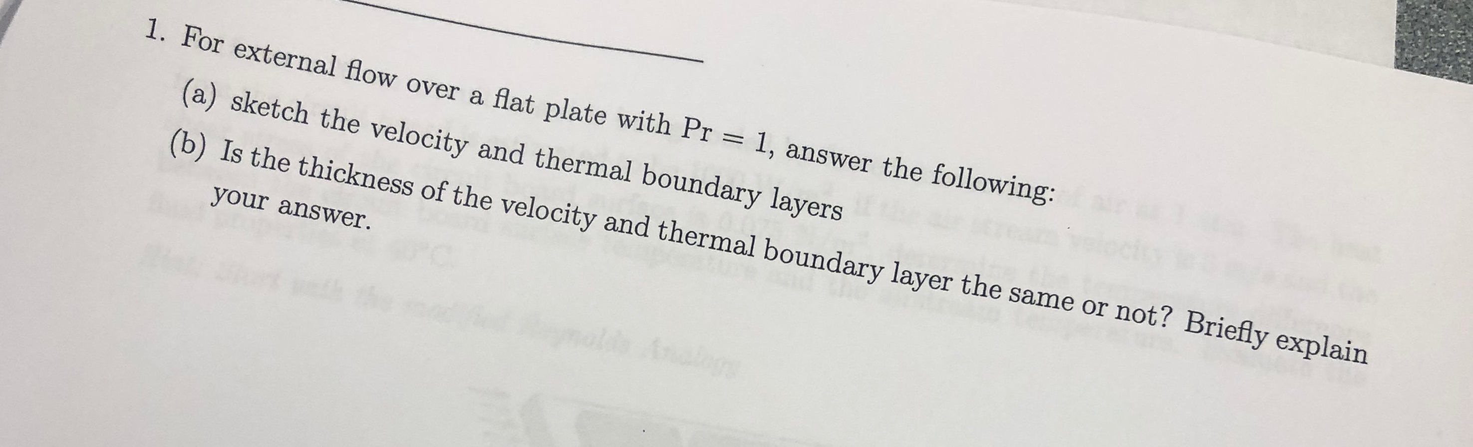 Solved For external flow over a flat plate with Pr=1, | Chegg.com