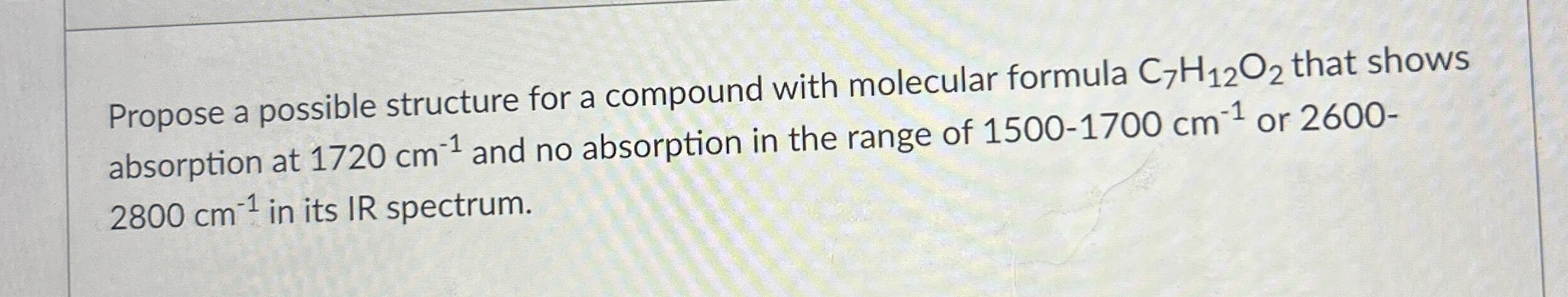 Solved Propose a possible structure for a compound with | Chegg.com