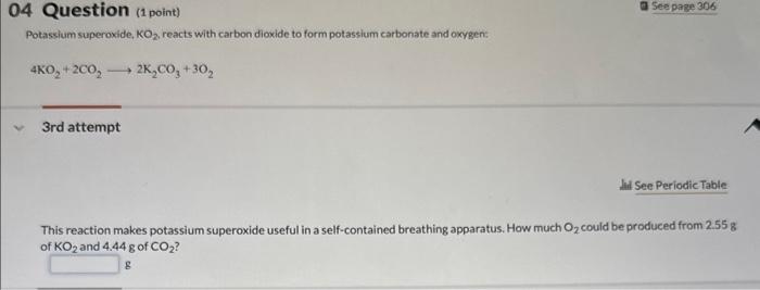 Solved Potassium superoxide, KO2, reacts with carbon dioxide | Chegg.com
