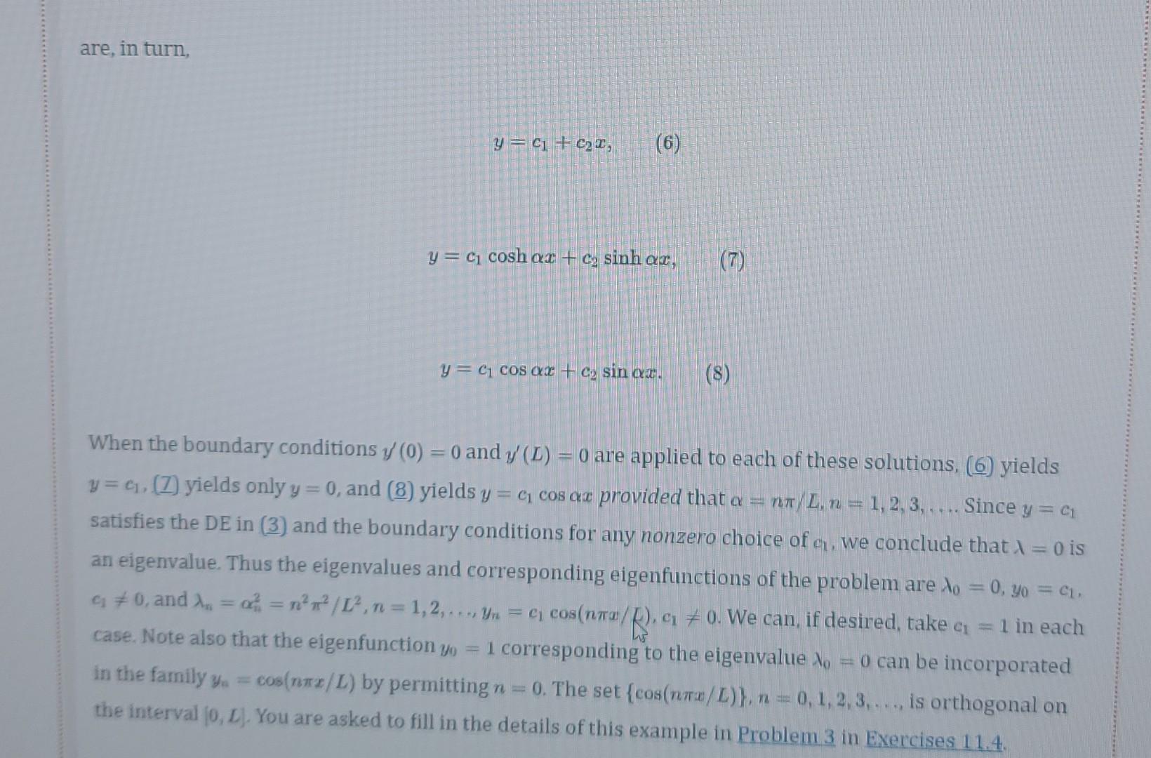 Solved Example 1 Eigenvalues and Eigenfunctions Consider the | Chegg.com