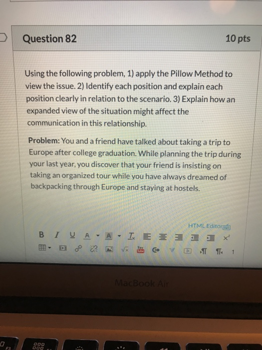 Solved Question 82 10 pts Using the following problem, 1) | Chegg.com