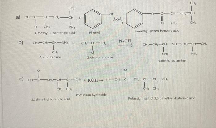 Solved a) Acid 4-methyl-2-pentanoic acid Phenol | Chegg.com