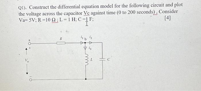Solved Q1). Construct the differential equation model for | Chegg.com