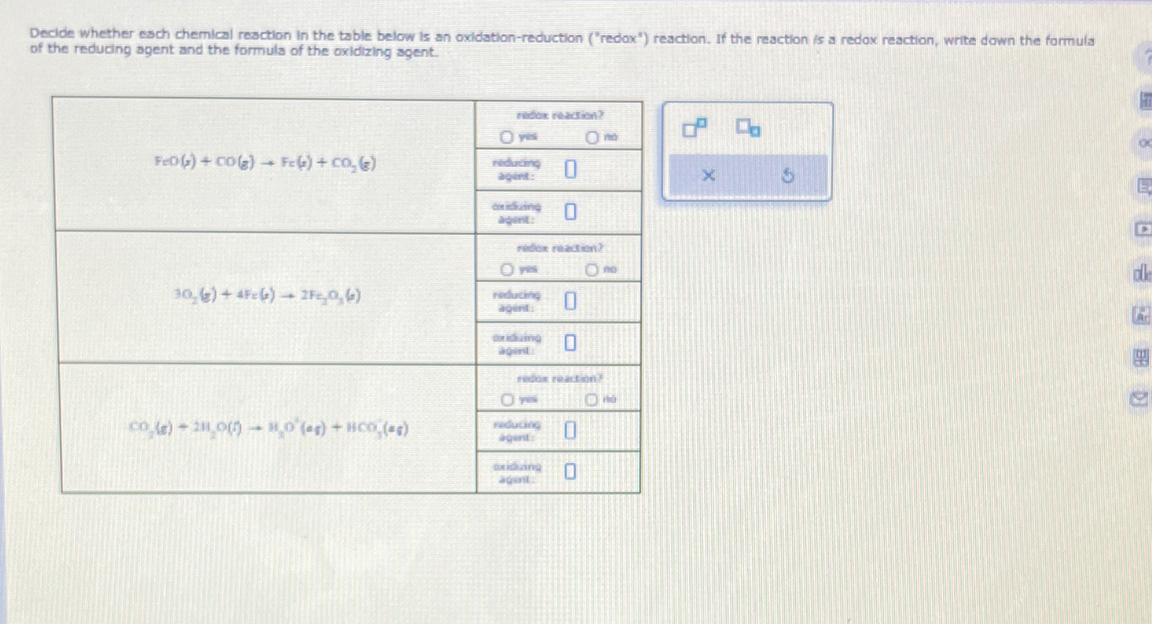 Solved Decide Whether Each Chemical Reaction In The Table