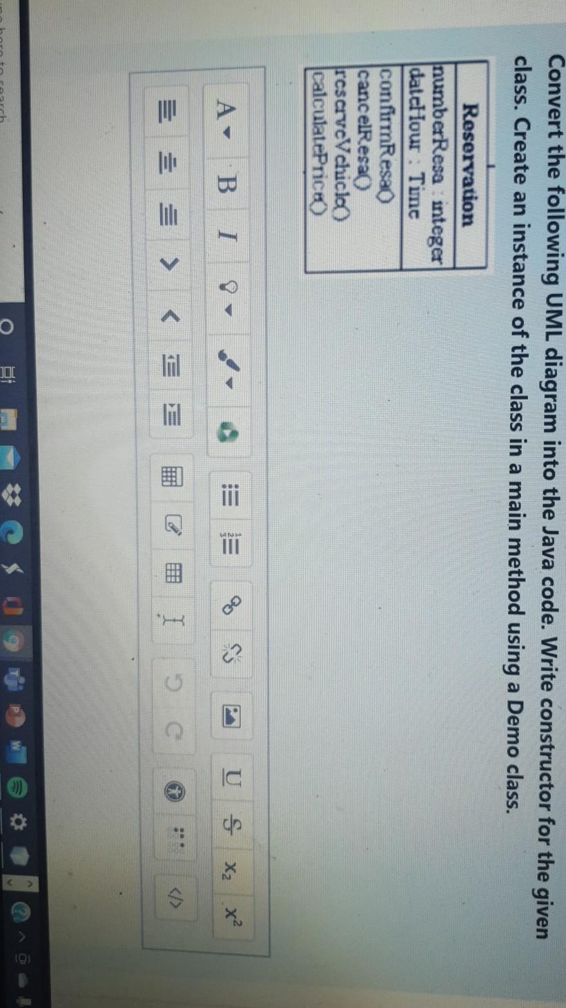 Solved Convert the following UML diagram into the Java code. | Chegg.com