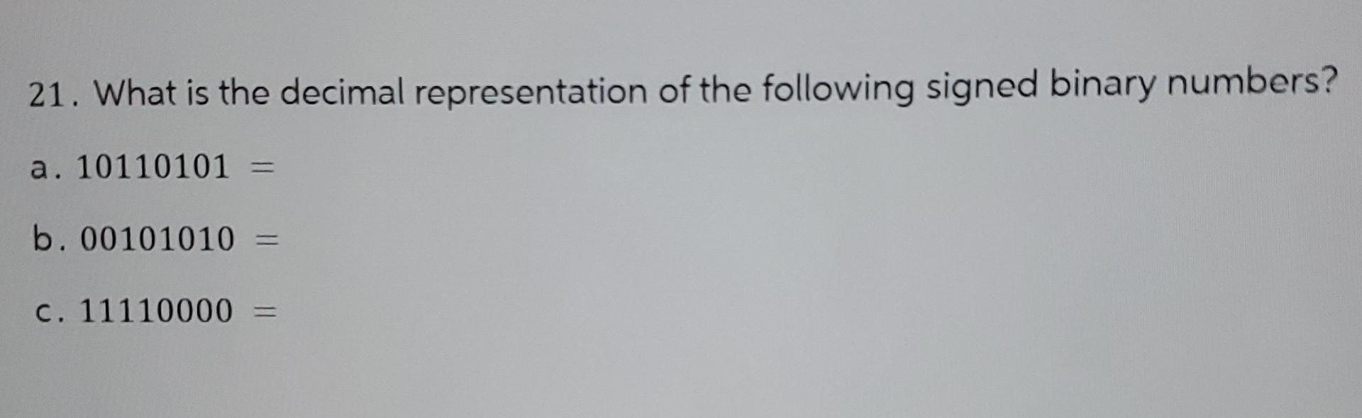 What is the decimal representation of the following | Chegg.com