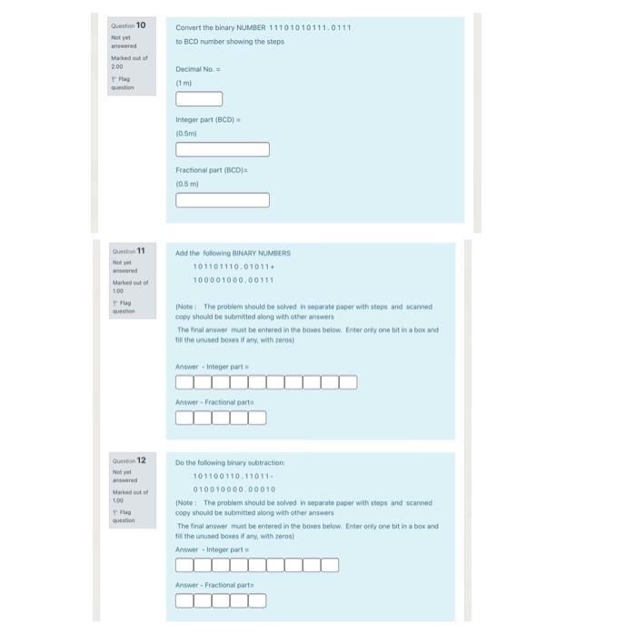 Solved Question 10 Not yet anod Marked out of 2.00 Convert | Chegg.com