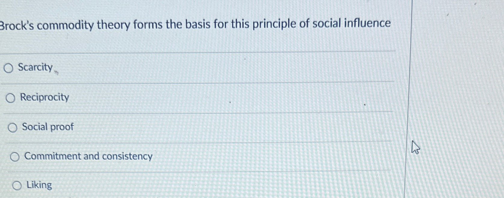 Solved Brock's commodity theory forms the basis for this | Chegg.com
