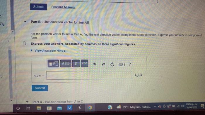 Solved Learning Goal: To find a position vector between two | Chegg.com