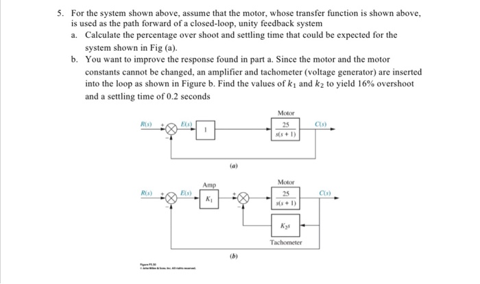 Solved 5. For the system shown above, assume that the motor, | Chegg.com
