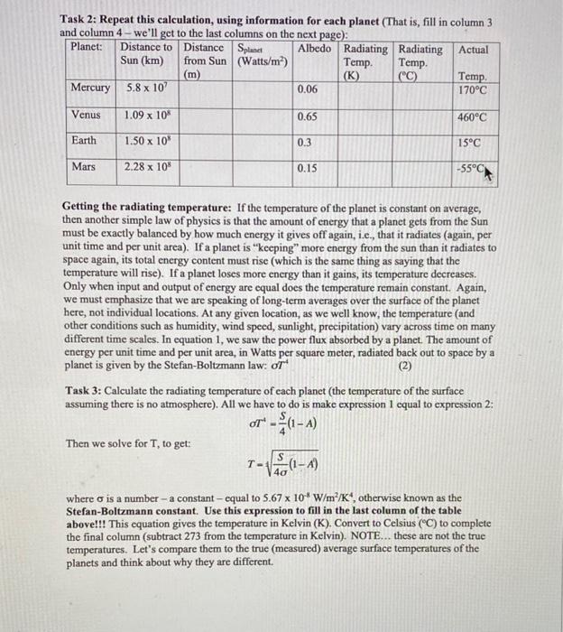 Solved Using Apparent Brightness (S) to get power flux to | Chegg.com