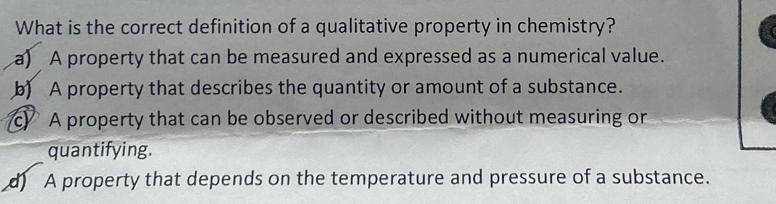 Solved What is the correct definition of a qualitative | Chegg.com